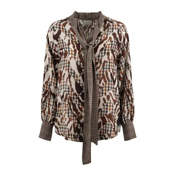 PIERRE-LOUIS MASCIA Silk Houndstooth Shirt
