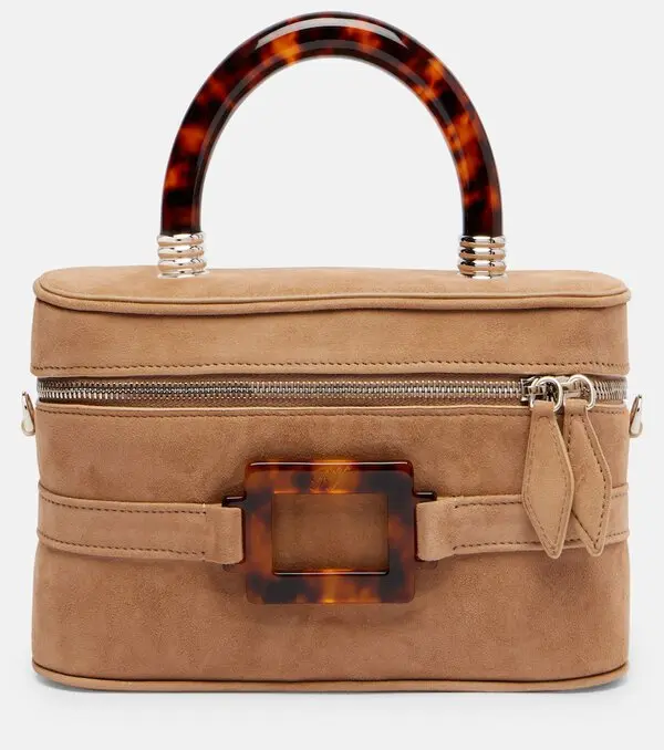 ROGER VIVIER Vanity Mini Suede Tote Bag - Beige