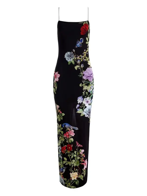 Alice + Olivia Fifi Printed Long Dress - Black