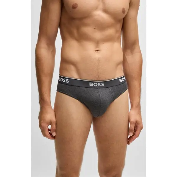 Hugo Boss Assorted 3-pack Power Stretch Cotton Briefs - Open Grey