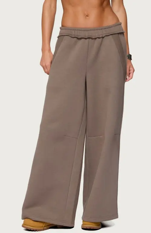 EDIKTED Oversize Baggy Sweatpants - Brown