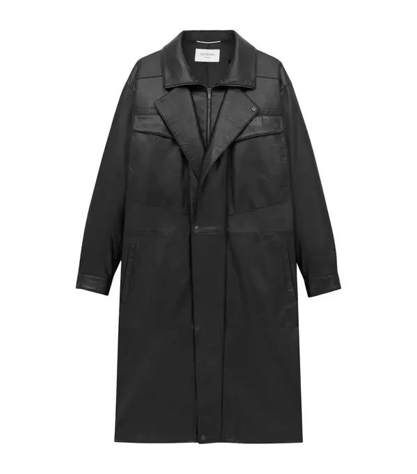Saint Laurent Lambskin Leather Overcoat