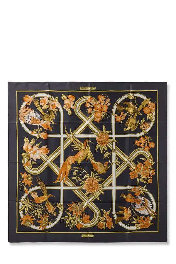 Hermès Multicolor 'caraibes' Silk Scarf 90 - Grey