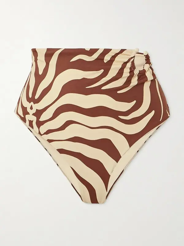 Johanna Ortiz Taita Reversible Printed Bikini Briefs - Ecru