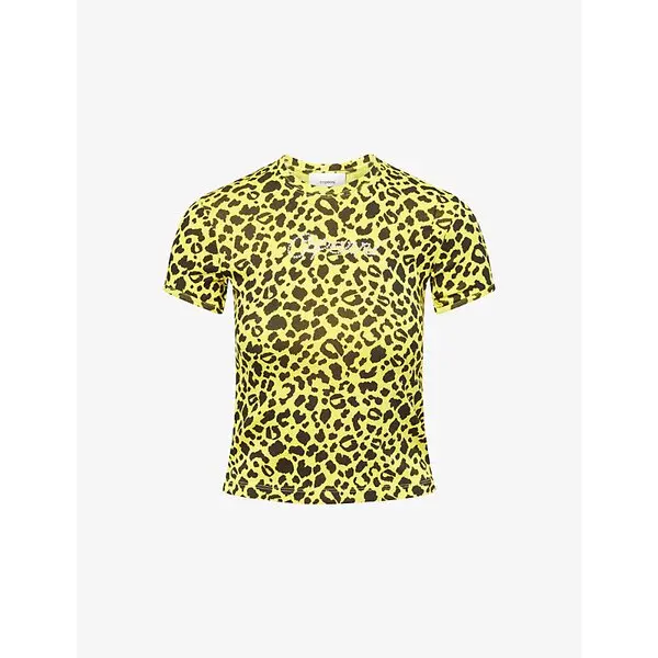 Coperni Crystals Leopard-print T-shirt