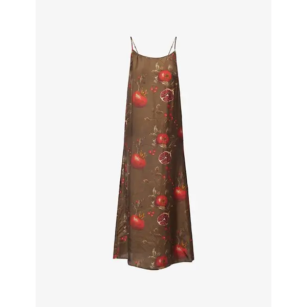 UMA WANG Woven Midi Dress With Shoulder Straps - Brown Red