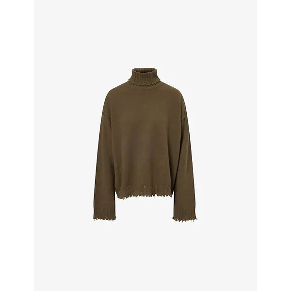 UMA WANG Relaxed-fit Distressed Cashmere Jumper