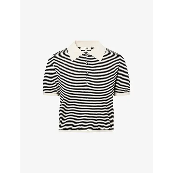 FRAME Stripe Wool Knitted Polo Shirt