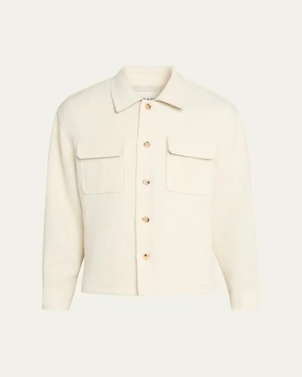 FRAME Tweed Two-pocket Overshirt - Warm White