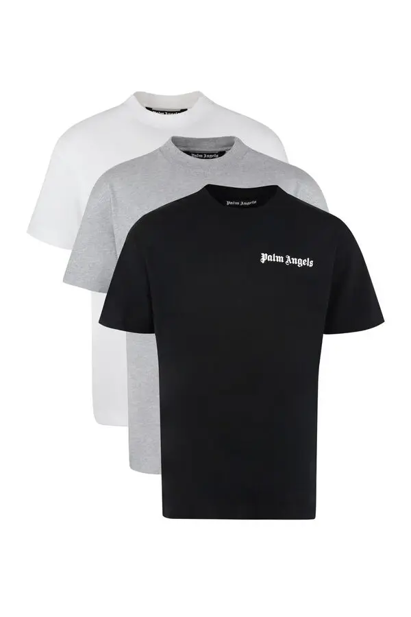 Palm Angels Set Of Three Cotton T-shirts