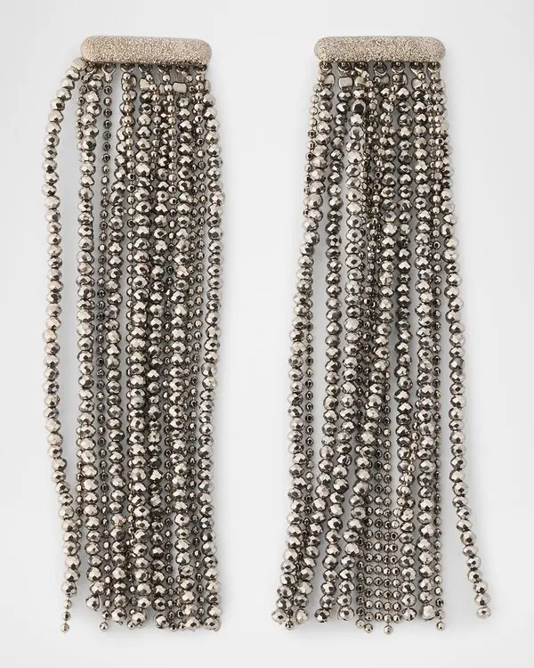 Brunello Cucinelli Vetro And Sterling Silver Fringe Drop Earrings