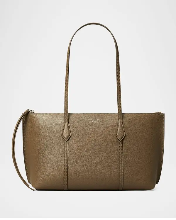 Tory Burch Perry Small Leather Zip Tote - Wild Mushroom