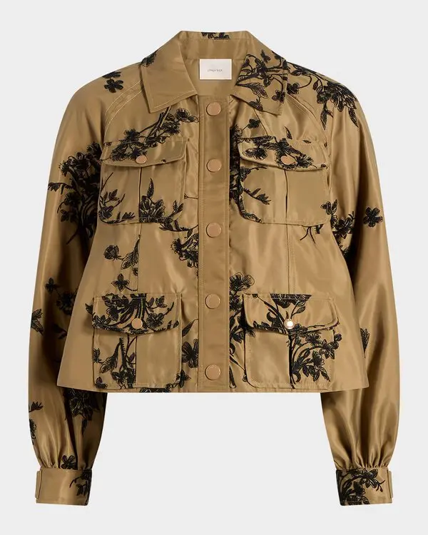 Cinq À Sept Adami Wildflower Whimsy Embroidered Jacket - Brownsand/black