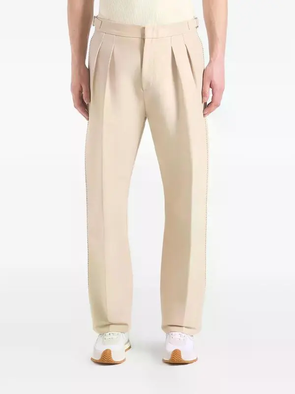Manière De Voir Nolan Twin-pleat Stitch-detail Trousers