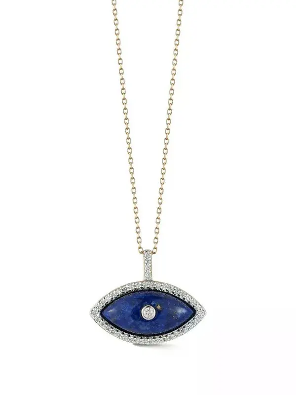 Mateo 14k Gold Eye Of Protection Diamond Necklace - Blue