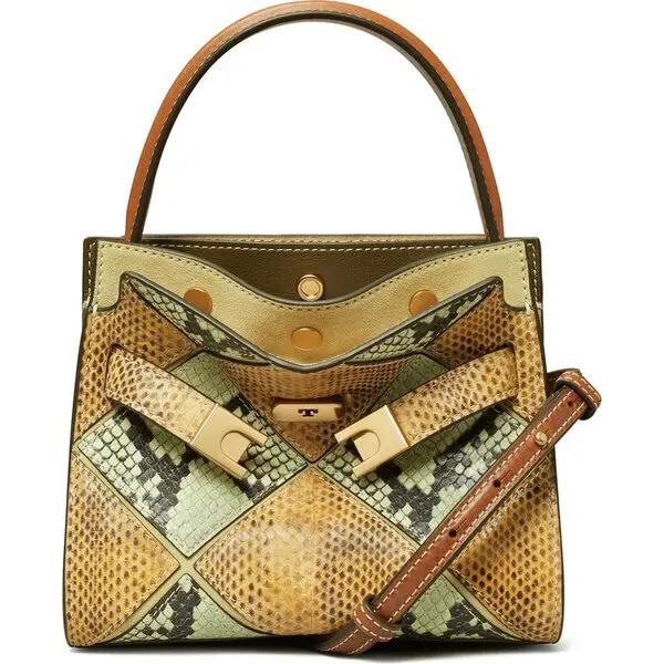 Tory Burch Small Lee Radziwill Diamond Exotic Double Bag