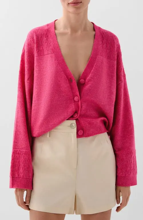 SCALPERS Button Detailed Cardigan - Raspberry