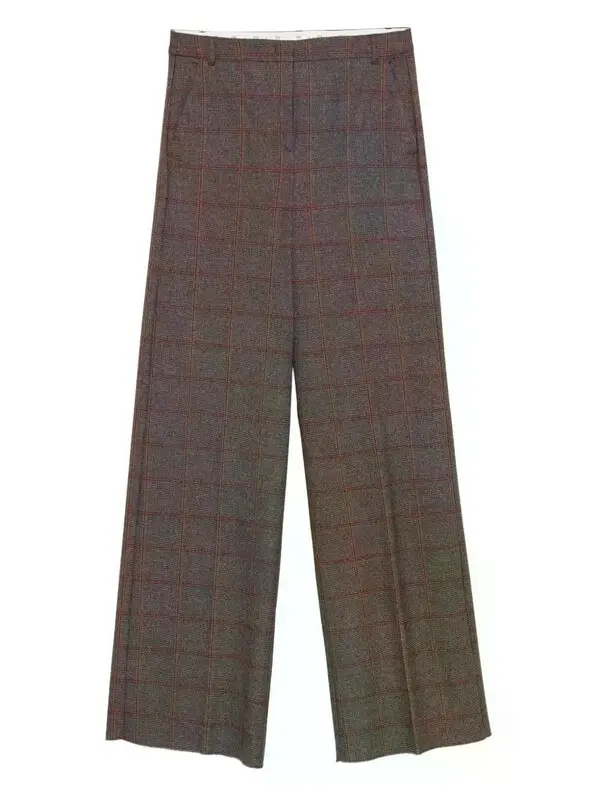 I BLUES Checked Wide-leg Trousers