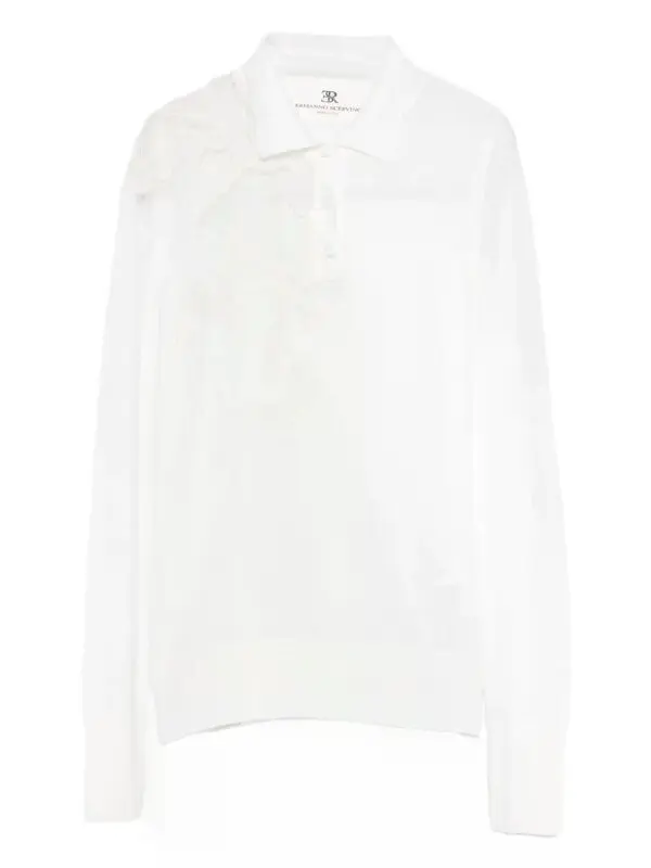 Ermanno Scervino Lace-embellished Polo Top