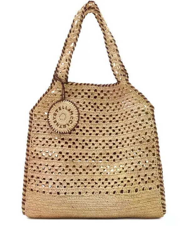 Stella McCartney Crochet-detail Raffia Tote Bag