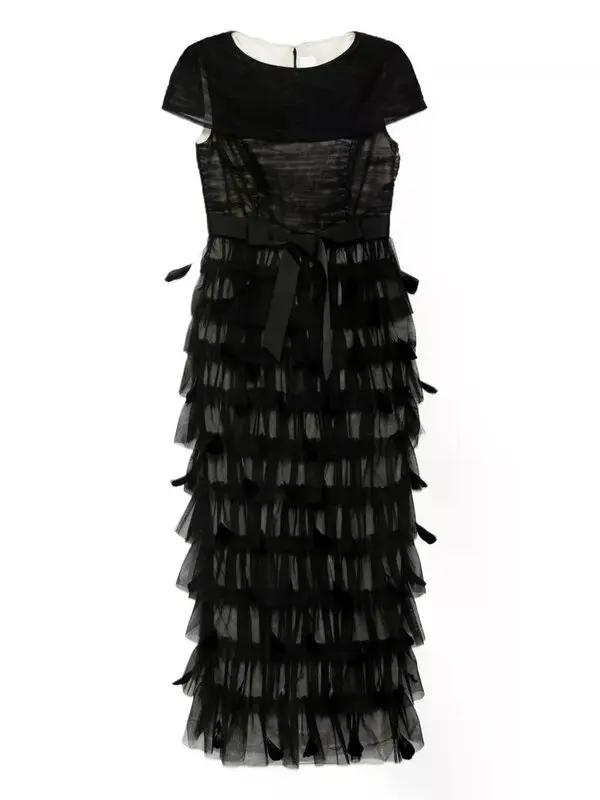 Huishan Zhang Michelle Tulle Feathered Dress