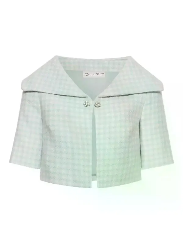 Oscar De La Renta Gingham-check Cropped Jacket
