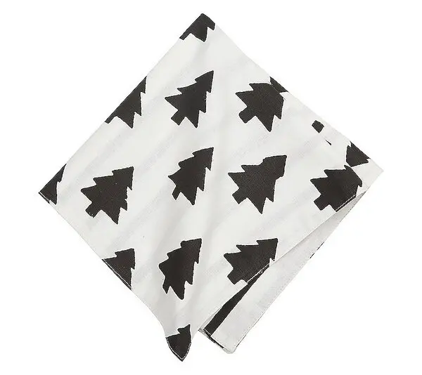 VALERIE PARR HILL Black And White Forest Napkin Set Of 4 Valer Ie