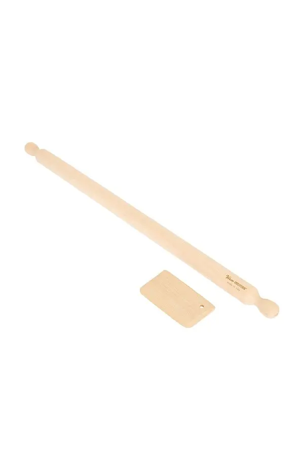 VERVE CULTURE Beechwood Rolling Pin & Pasta Scraper