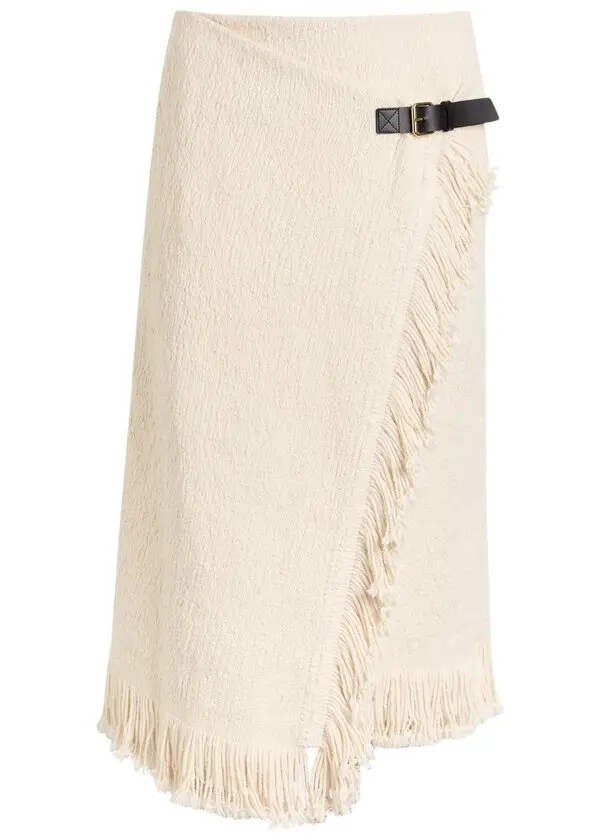 Isabel Marant Cotton And Linen-blend Midi Wrap Skirt - Ecru