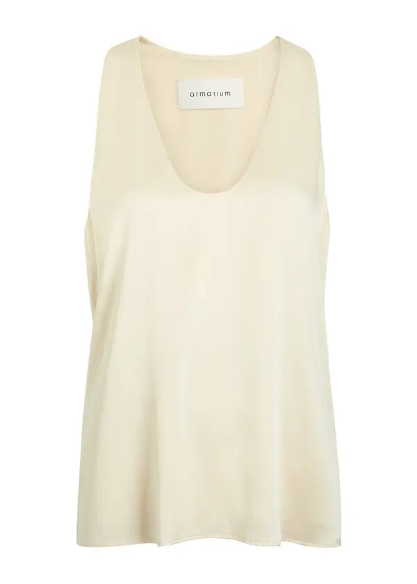 ARMARIUM Bianka Stretch-silk Top - Light Yellow