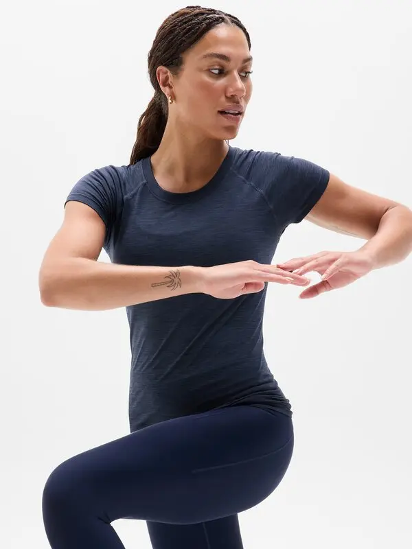 Athleta Momentum Seamless Tee - Eclipse Space Dye