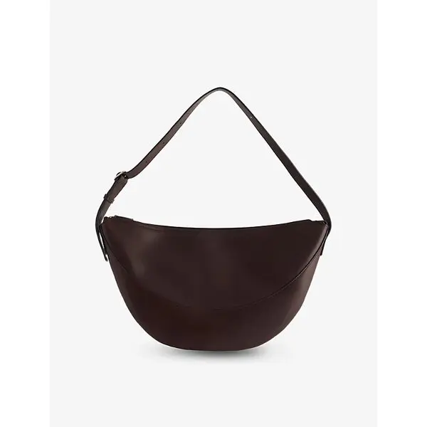 THE ROW Jouve Leather Shoulder Bag - Chestnut Ans