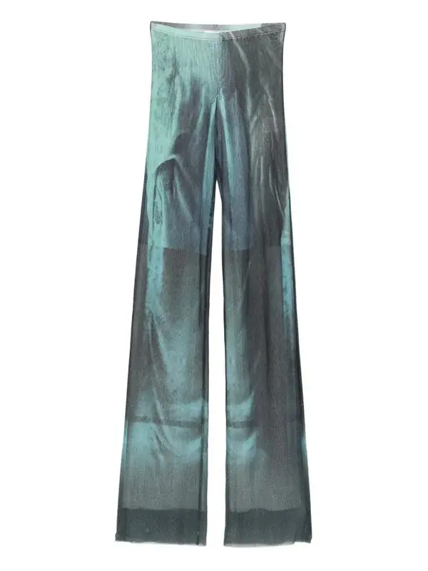 Jean Paul Gaultier Abstract Print Full Length Pants - Blue