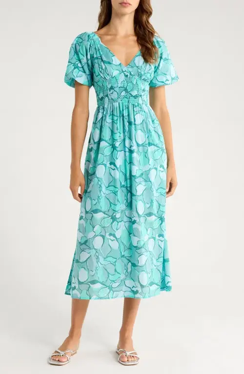 BILLABONG Puff Sleeve Midi Dress