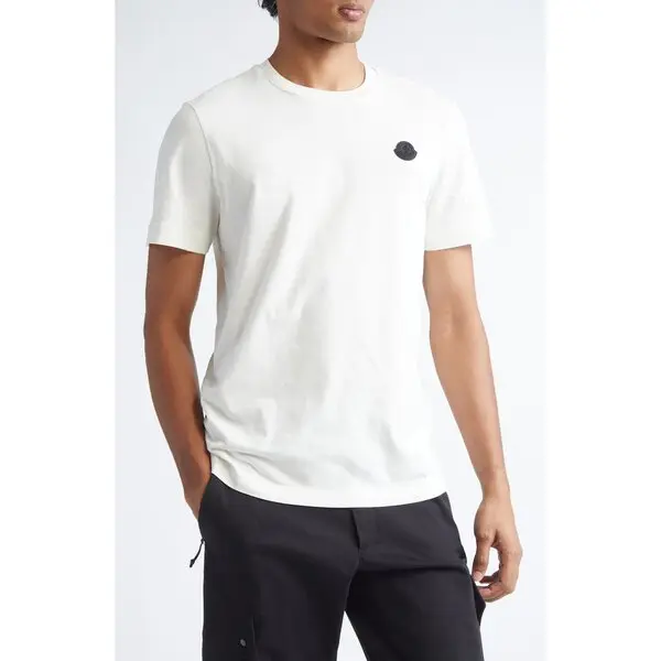 Moncler Logo Patch Cotton T-shirt - Jet Stream