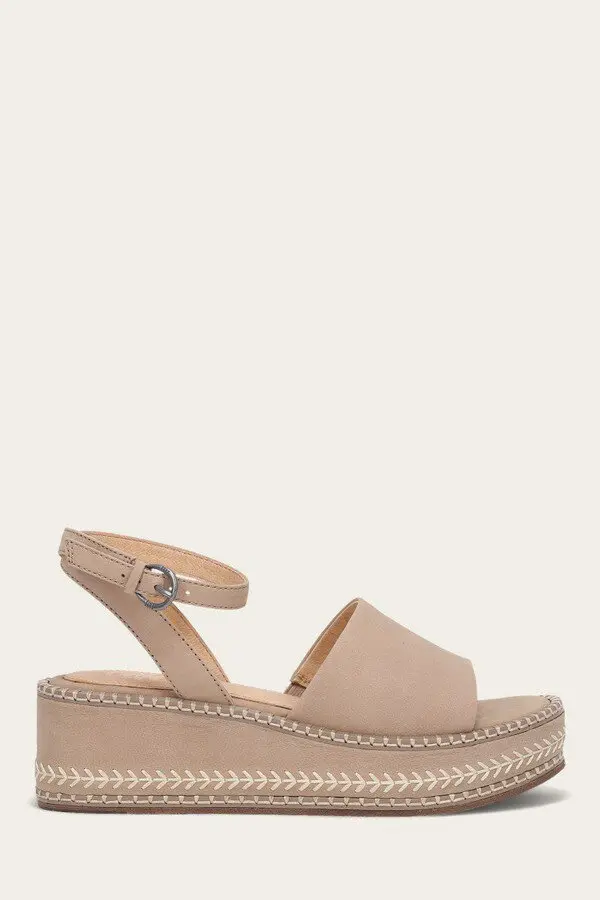 Frye Ankle Strap Platform Wedge Sandals
