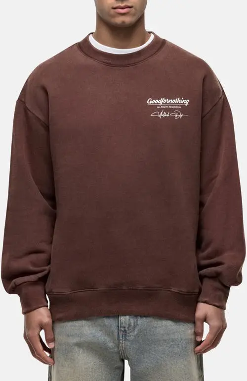 GOOD FOR NOTHING Washed Cult Sweatshirt - Rust