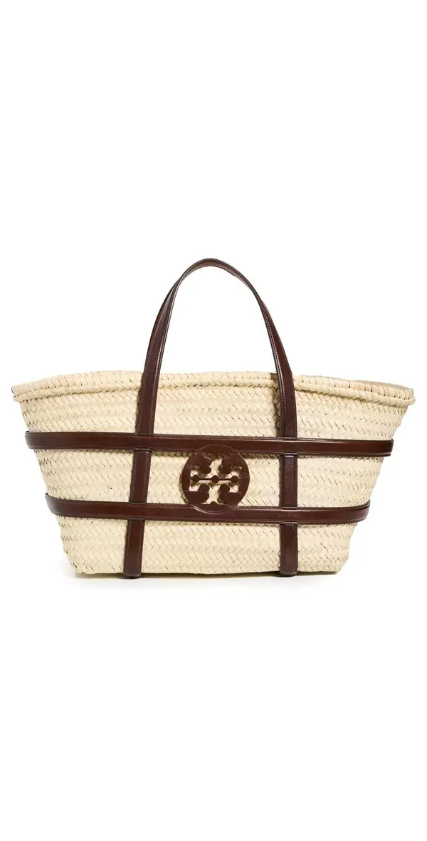 Tory Burch Ella Straw Basket Bag - Classic Cuoio