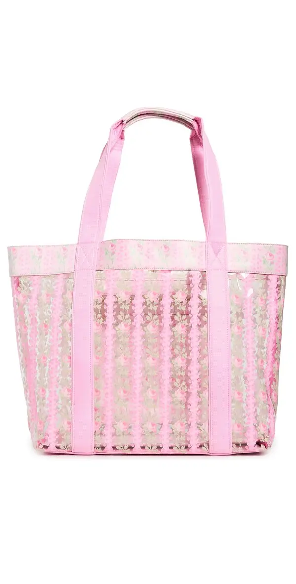 LoveShackFancy Marjorie Floral Print Tote - Strawberry Macaroon