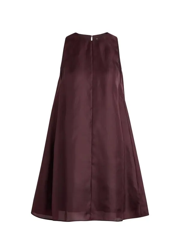 Khaite Silk-organza Mini Dress - Bordeaux