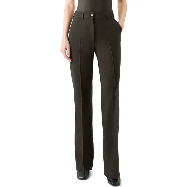 Akris Faysa Pintuck Pleat Flare Wool Pants