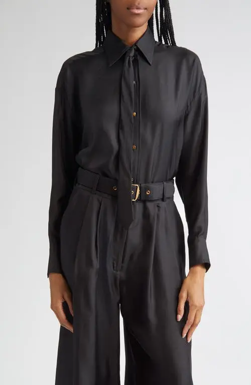 Zimmermann Relaxed Tie Silk Button-up Shirt