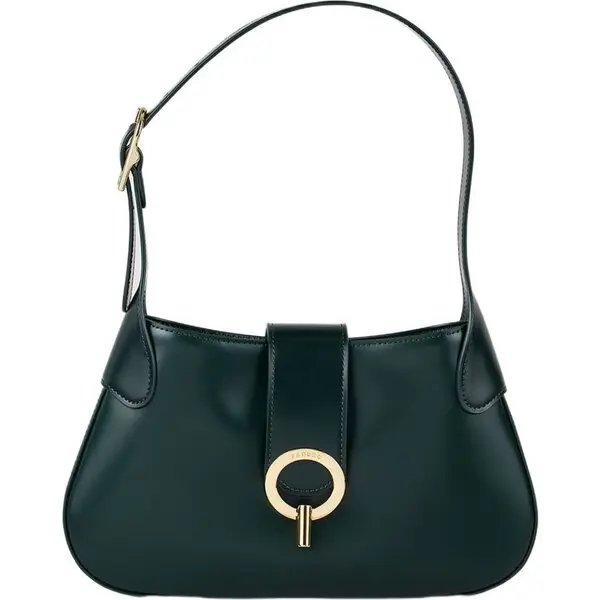 Sandro Janet Shoulder Bag In Leather - Bottle Green