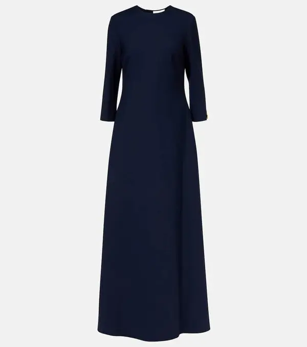 Oscar De La Renta Embellished Open-back Wool-blend Kaftan