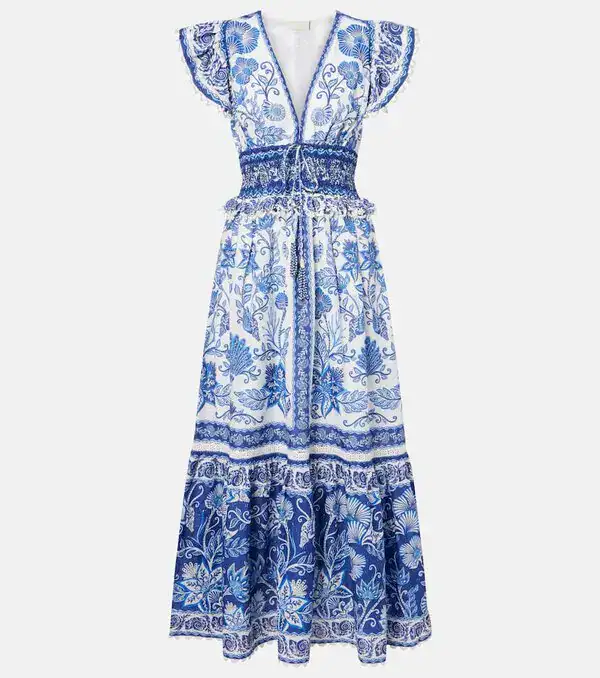 chinese dress ladies Flora Tapestry Off-White Maxi Dress