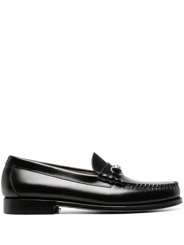 G.H. BASS & CO. Weejun Heritage Lincoln Moc Leather Loafers - Black Leather