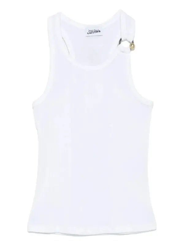 Jean Paul Gaultier Piercing Detail Tank Top - White