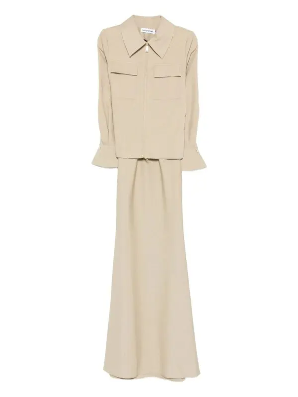 SELF-PORTRAIT Twill Maxi Dress