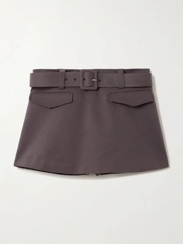 SELF-PORTRAIT Belted Twill Mini Skort