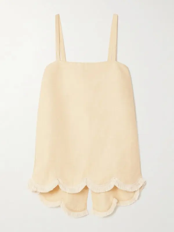 Posse Essie Fringed Linen Tank - Yellow